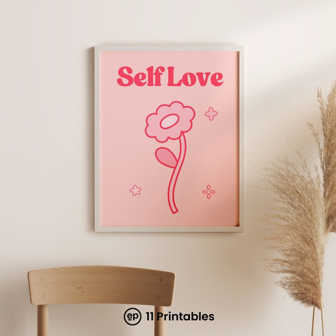 Self Love Poster, Retro Poster, Aesthetic Poster, Pink Poster ...