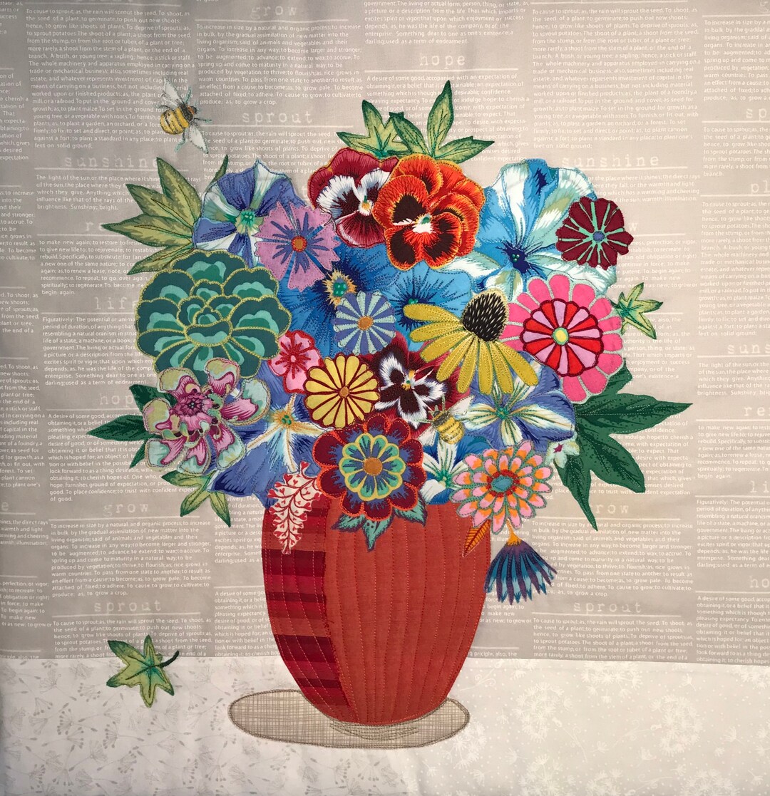 Pattern for Flowerpot Fabric Collage by Naumann, PDF Pattern for ...