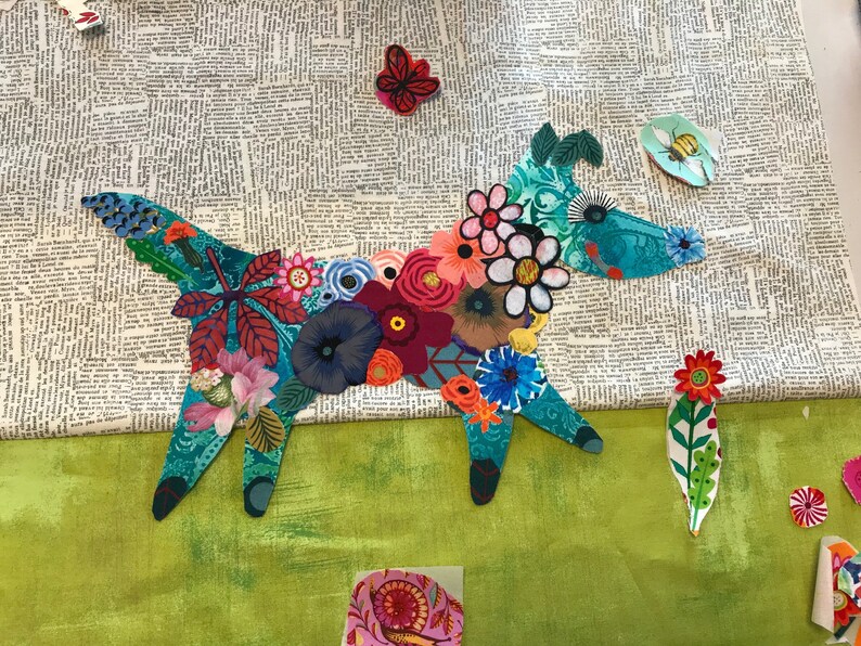 Pattern for Dog Fabric Collage by Naumann, PDF Pattern for Instant ...
