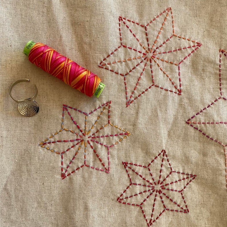 Sashiko Christmas Star Project for Mobile and Table Runner by Naumann ...