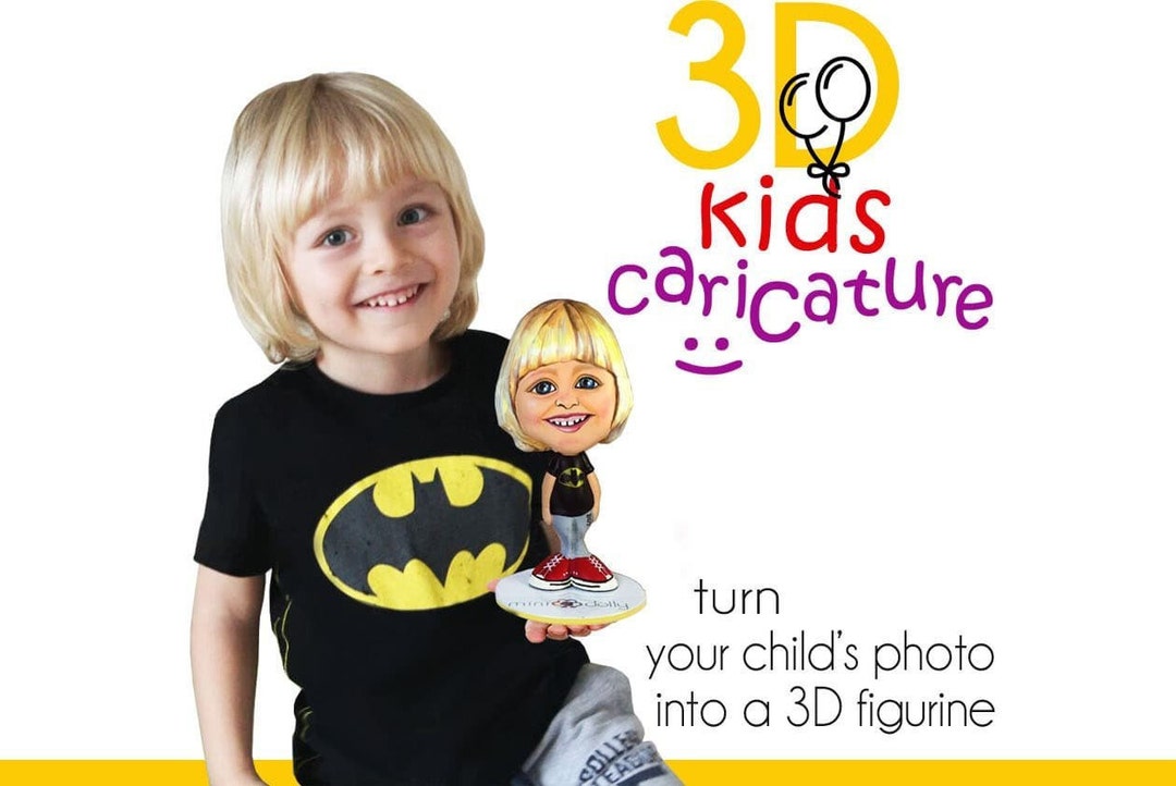 Custom 3D Kids' Figurine: Personalized Mini-me Caricature - Etsy