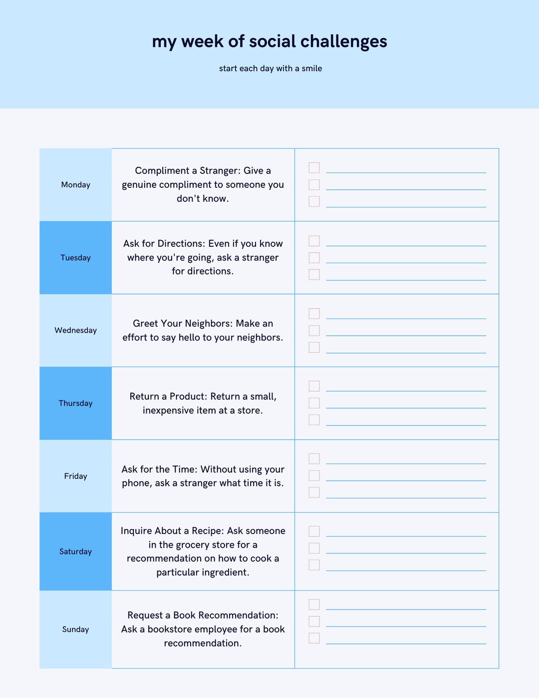 Week of Social Challenges - Etsy