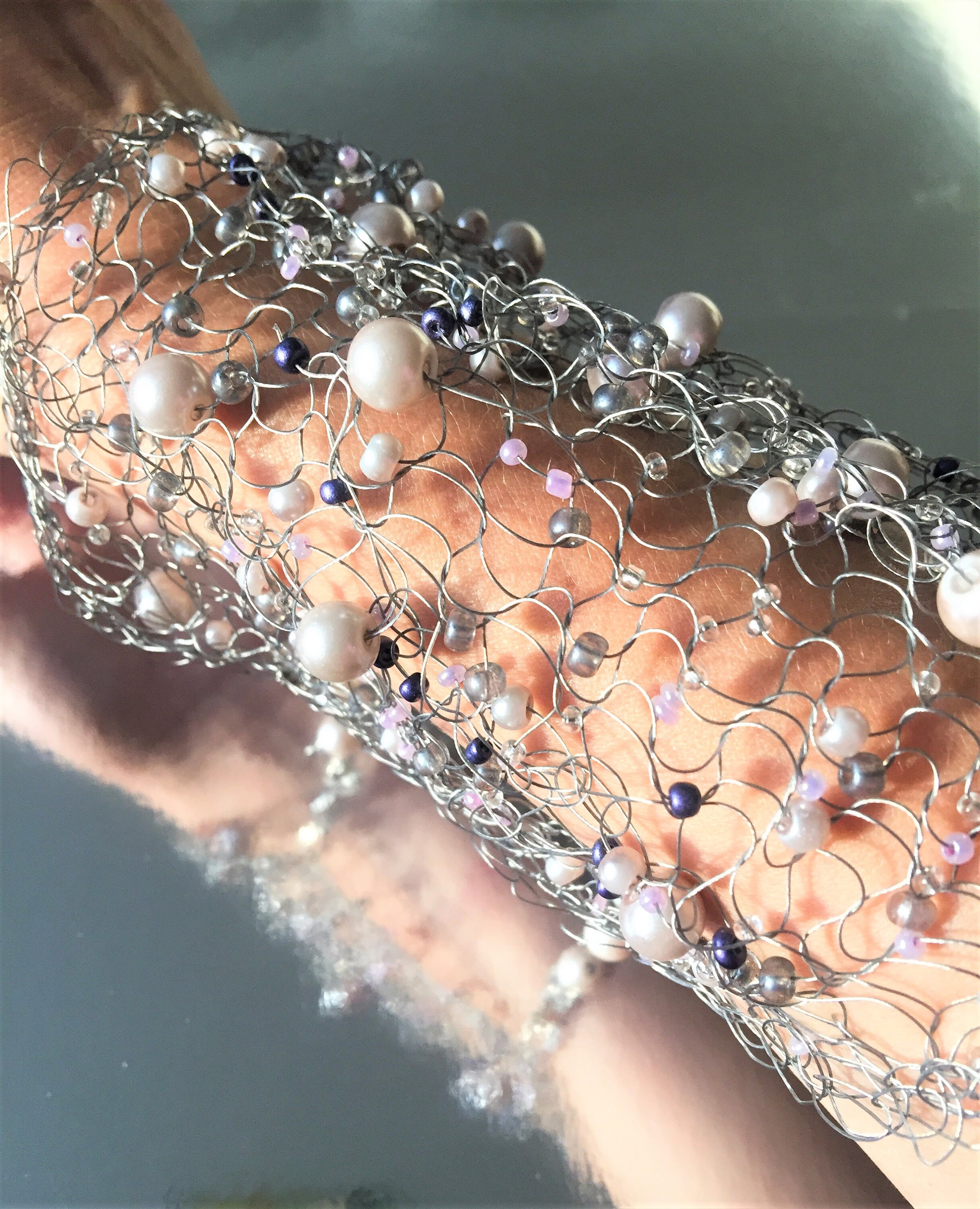 Beaded Cuff Bracelet Forearm Bracelet Bracelet With Beads - Etsy