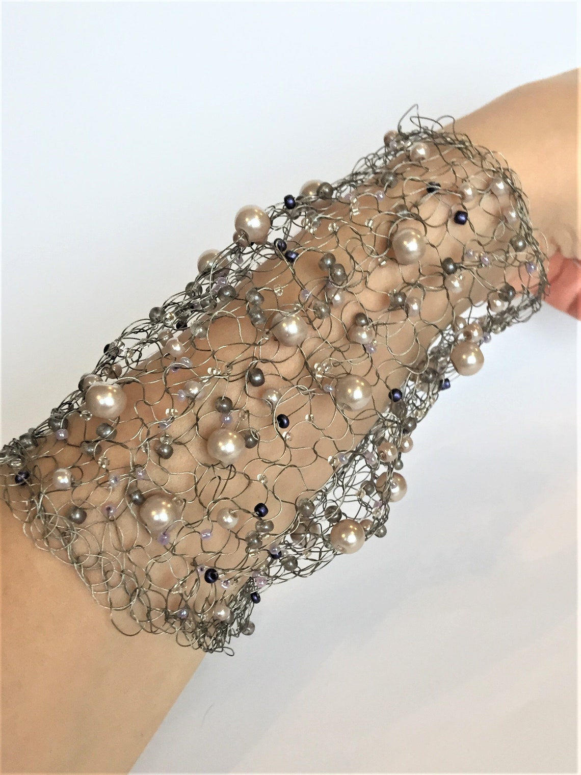 Beaded Cuff Bracelet Forearm Bracelet Bracelet With Beads - Etsy