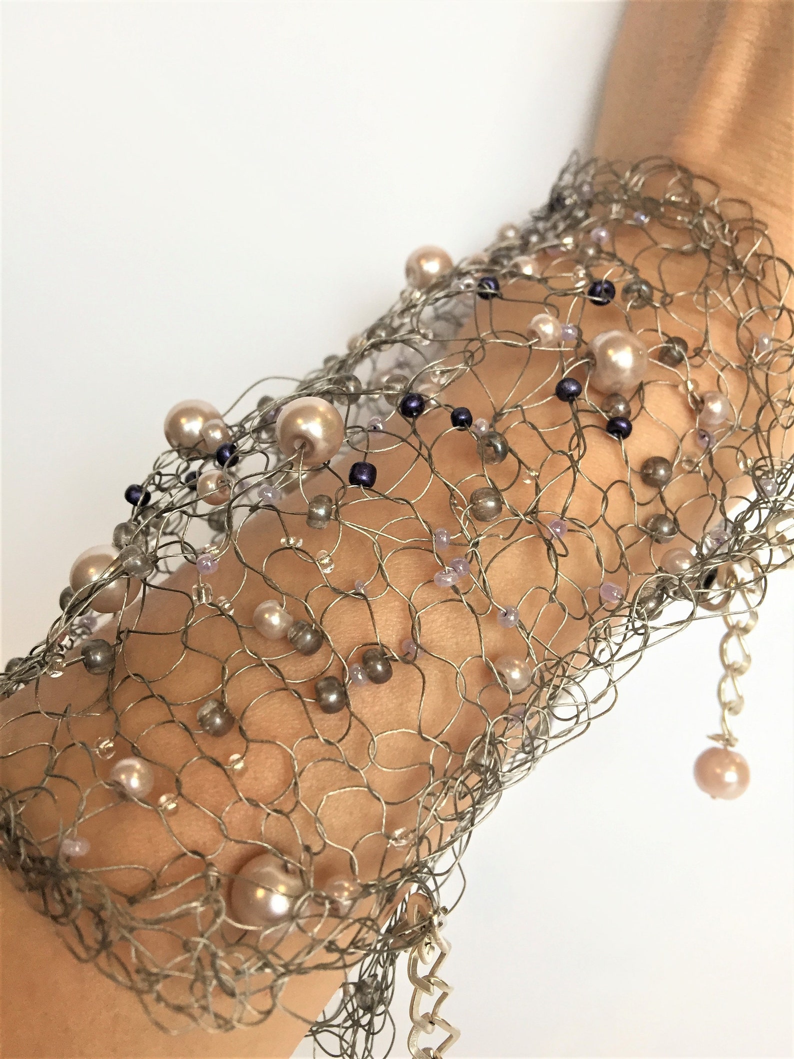 Beaded Cuff Bracelet Forearm Bracelet Bracelet With Beads - Etsy