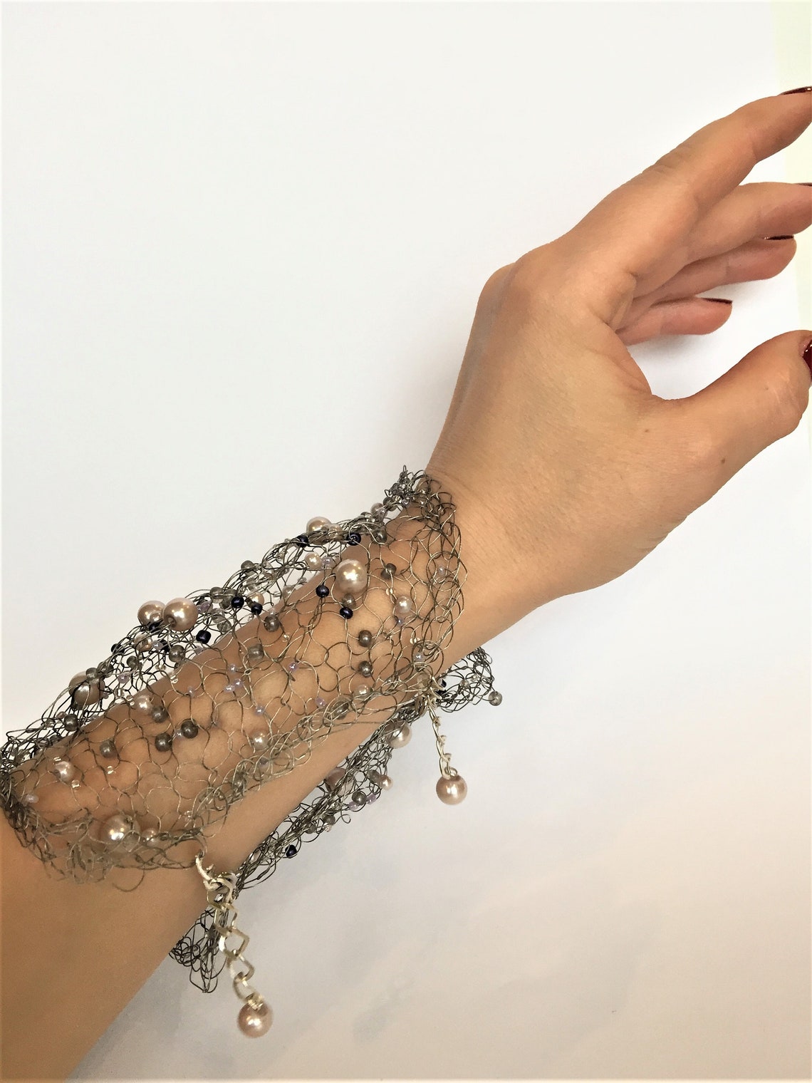 Beaded Cuff Bracelet Forearm Bracelet Bracelet With Beads - Etsy