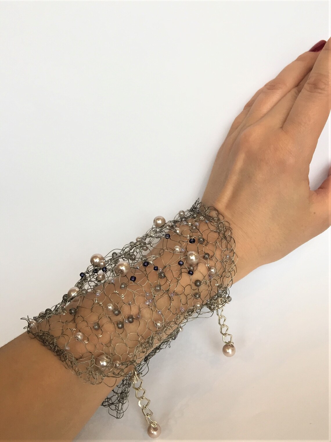 Beaded Cuff Bracelet Forearm Bracelet Bracelet With Beads - Etsy