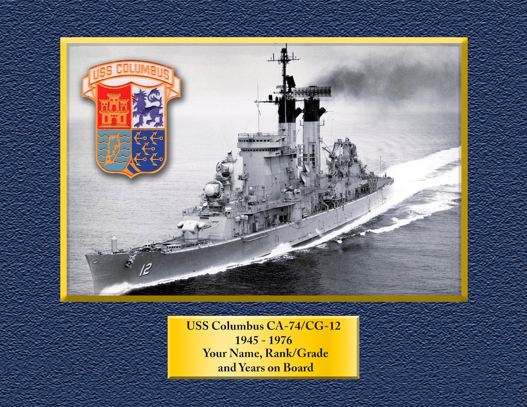 USS Columbus Ca-74/cg-12 Custom Personalized 8.5 X 11 Print of US Navy ...