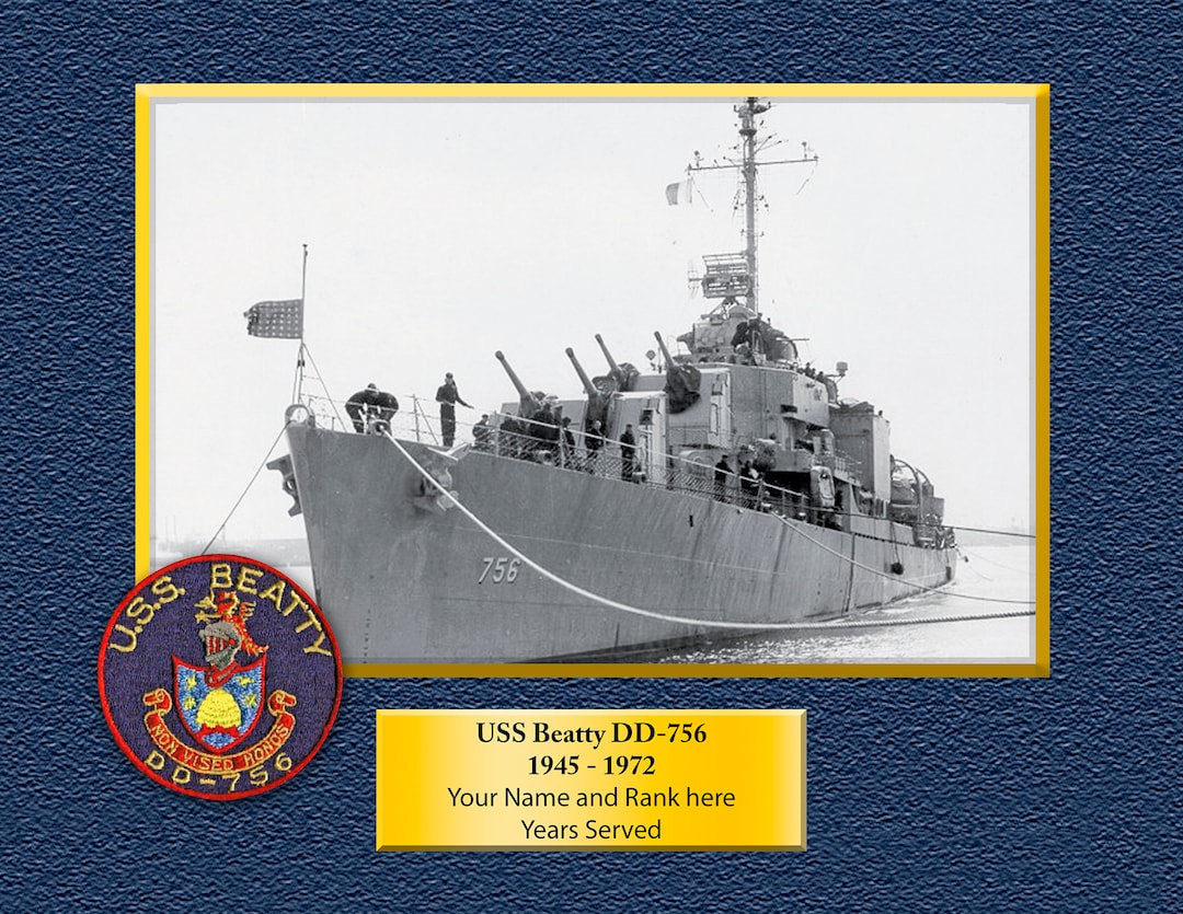 USS BEATTY DD756 personalizado personalizado 8.5 X 11 impresión de ...