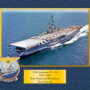 USS ANTIETAM CV36 Custom Personalized 8.5 X 11 Print of US Navy Ships ...