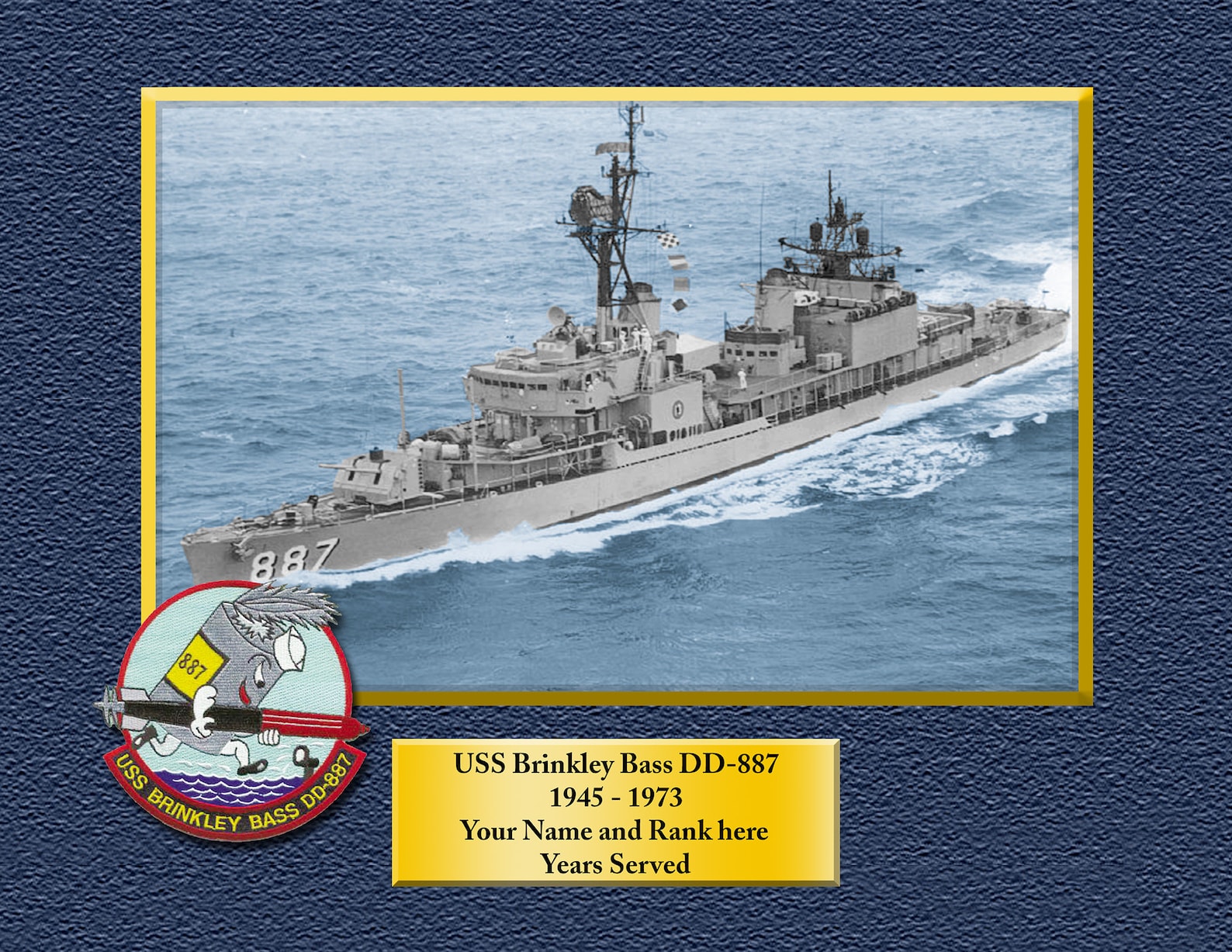 USS Bridget DE 1024 Custom Personalized 8.5 X 11 Print of US Navy Ships ...