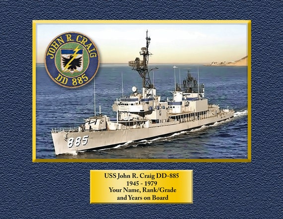 USS John R. Craig DD-885 Custom Personalized 8.5 X 11 Print of | Etsy