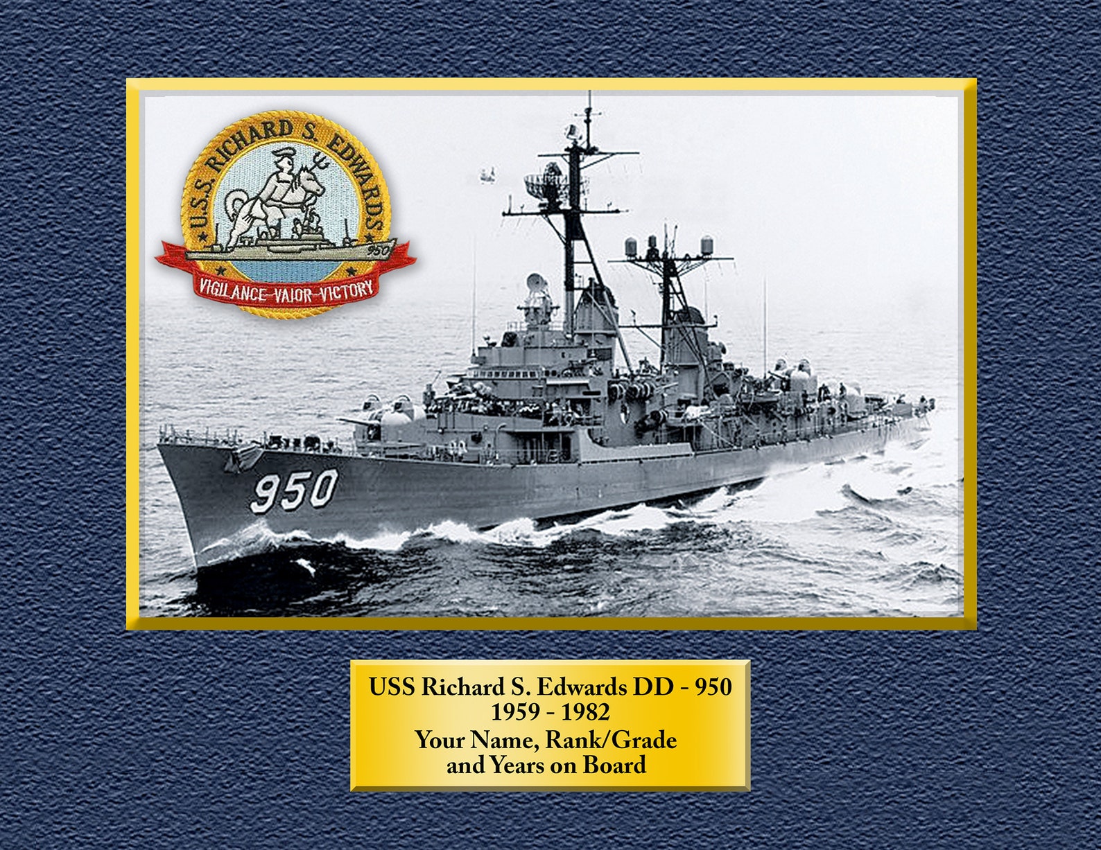 USS Richard S. Edwards DD950 Custom Personalized 8.5 X 11 - Etsy