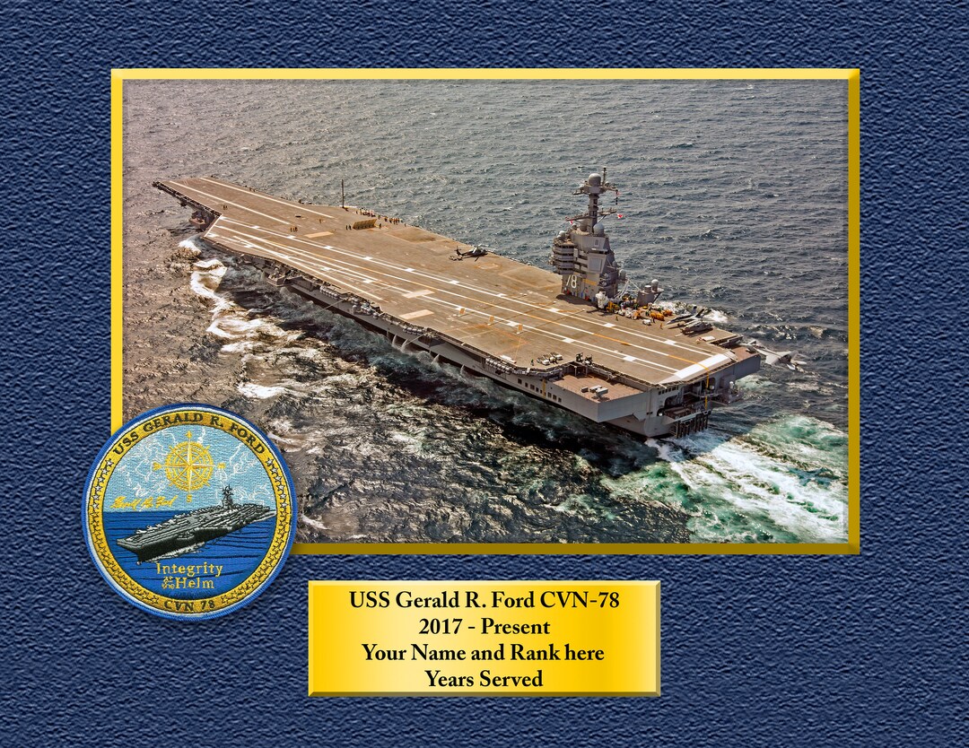 USS Gerald R. Ford CVN 78 Custom Personalized 8.5X11, 11X14 Or16 X 20 ...