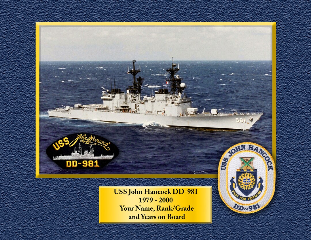 USS John Hancock DD-981 Custom Personalized 8.5 X 11 Print of US Navy ...