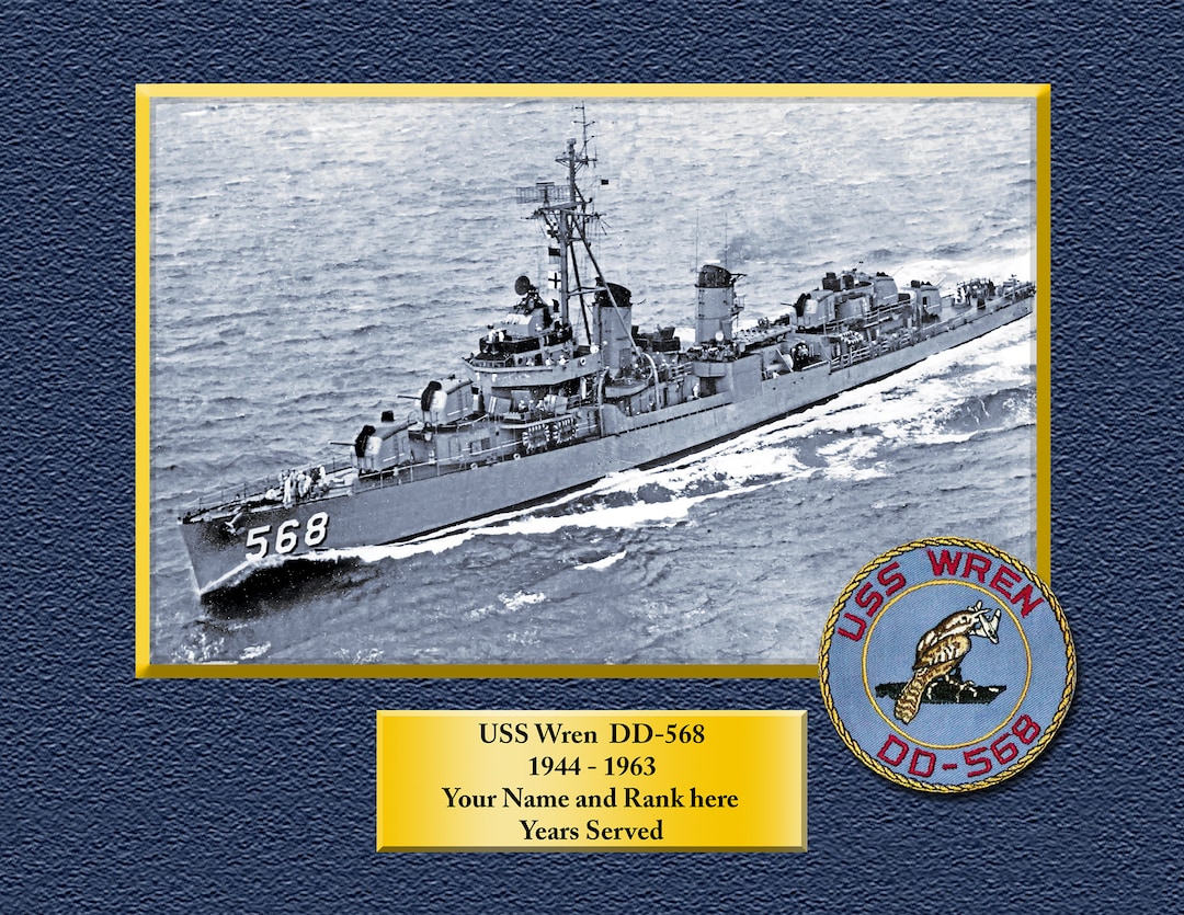 USS WREN DD568 Custom Personalized 8.5 X 11 Print of US Navy Ships ...