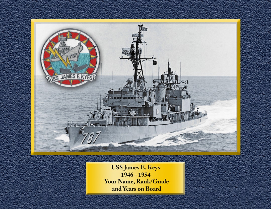 USS James E. Kyes DD-787 Custom Personalized 8.5 X 11 Print of US Navy ...
