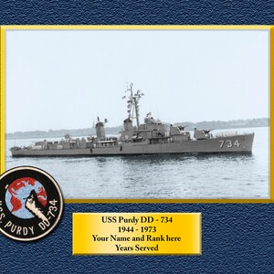 USS Willis A. Lee DL-4 Custom Personalized 8.5 X 11 Print of US Navy Ships Unique Gift Idea for ...
