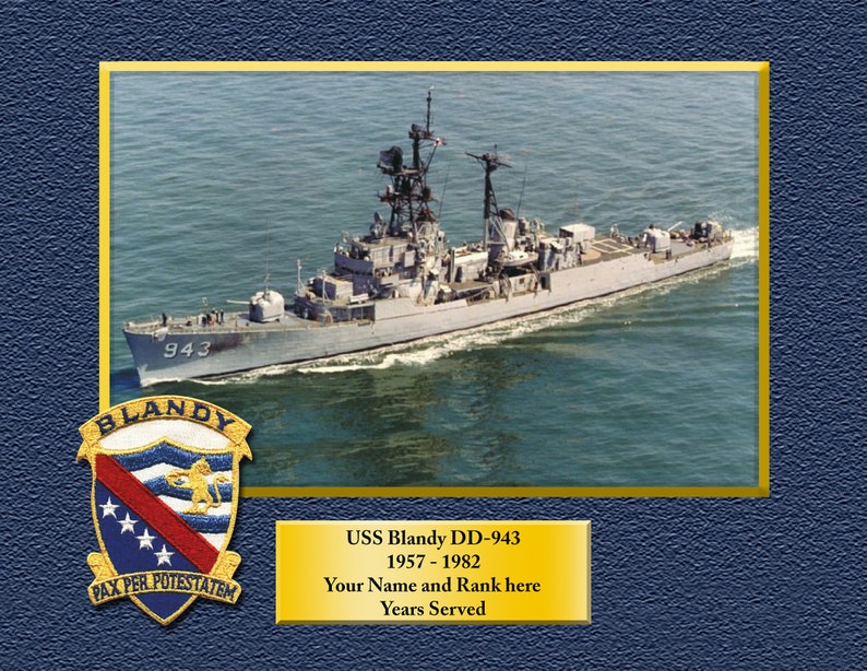 USS Black DD-666 Custom Personalized 11 X 14 Print of US Navy Ships ...
