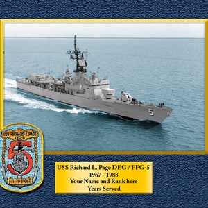 USS Richard B Anderson DD-786 Custom Personalized 8.5 X 11 Print of US ...