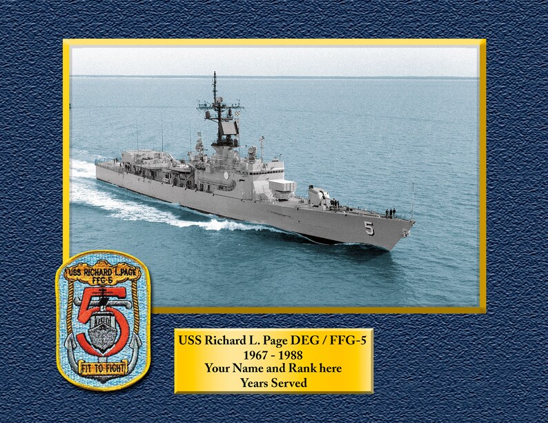 USS Richard B Anderson DD-786 Custom Personalized 8.5 X 11 Print of US ...