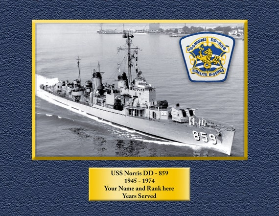 USS Norris DD/DDE859 Custom Personalized 8.5 X 11 Print of US - Etsy