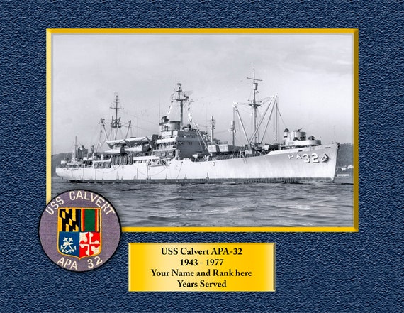 USS Calvert APA-32 Custom Personalized 8.5 X 11 Print of US | Etsy