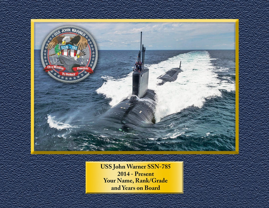 USS John Warner SSN-785 Custom Personalized 8.5 X 11 Print of US Navy ...