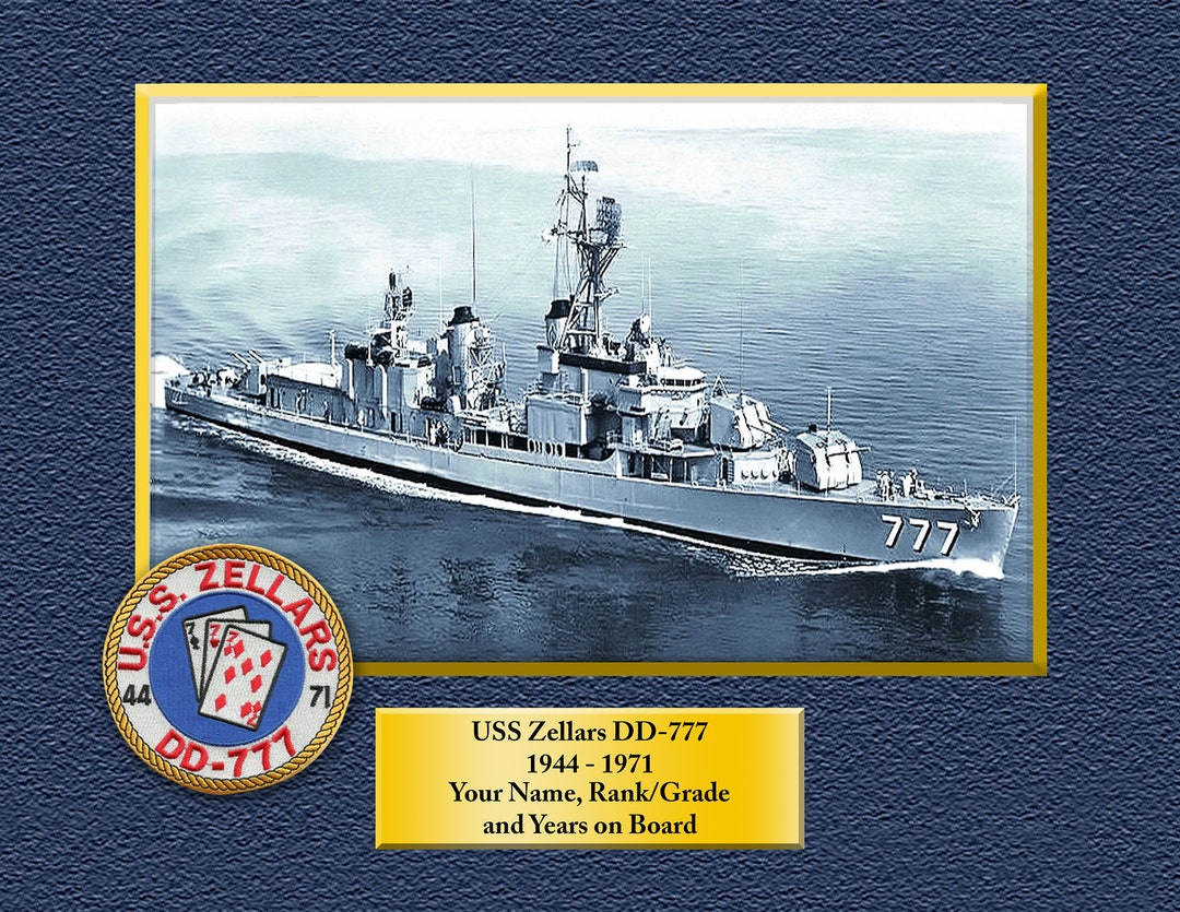 USS ZELLARS DD777 Custom Personalized 8.5 X 11 Print of US - Etsy