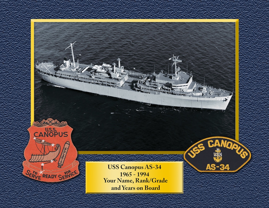 USS Canopus AS-34 Custom Personalized 8.5 X 11 Print of US Navy Ships ...