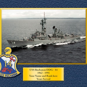 USS Bridget DE 1024 Custom Personalized 8.5 X 11 Print of US Navy Ships ...