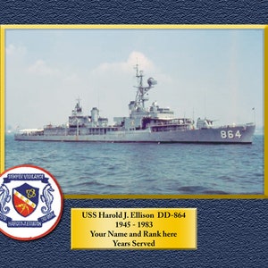 USS Crockett Pgm/pg-88 Custom Personalized 8.5 X 11 Print of US Navy ...