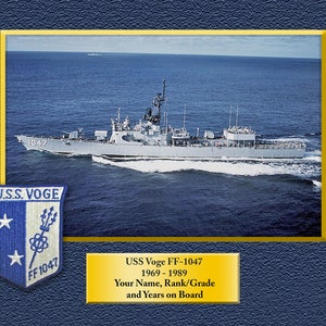 USS Voge FF-1047 Custom Personalized 8.5 X 11 Print of US Navy Ships ...