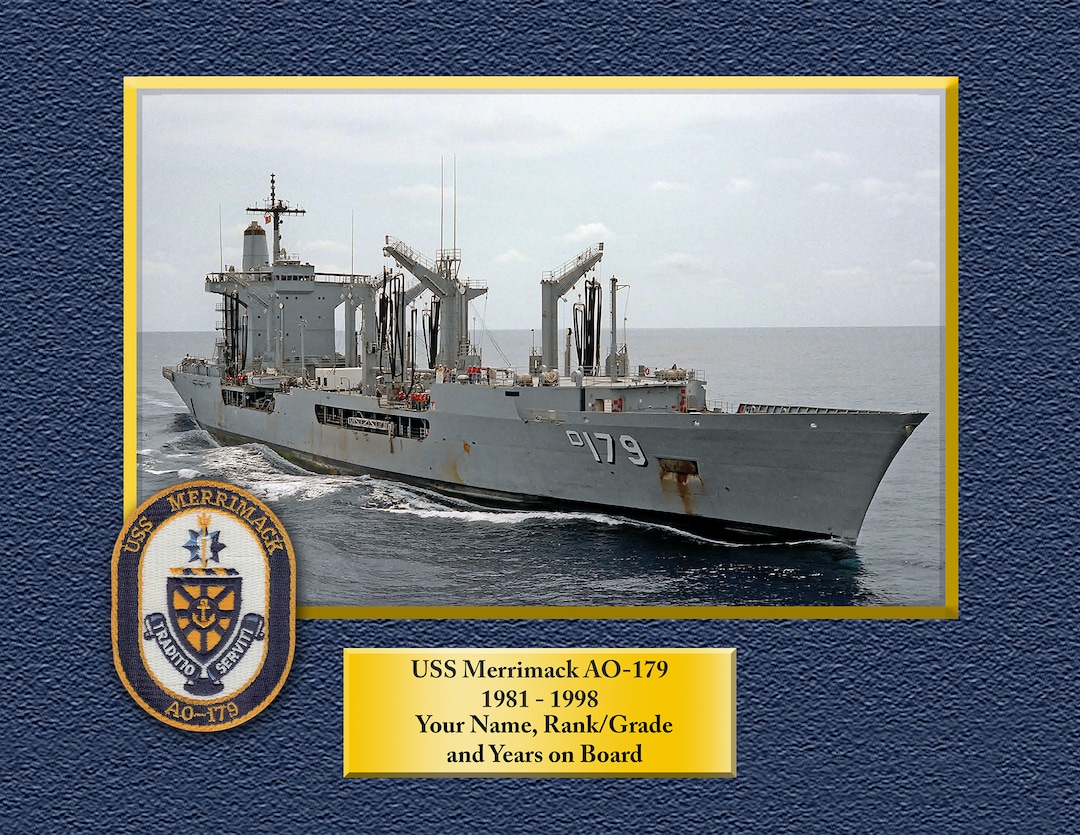 USS Merrimack AO-179 Custom Personalized 8.5 X 11 Print of US Navy ...
