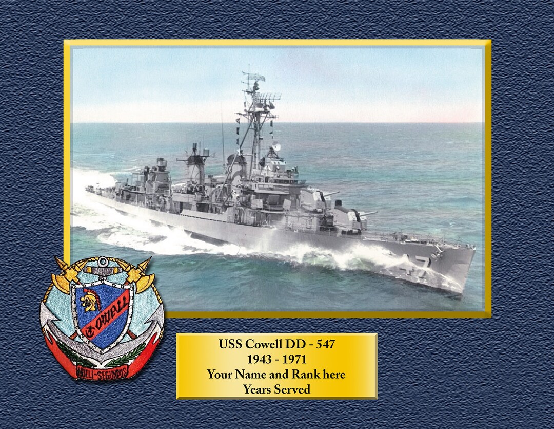 USS COWELL DD547 Custom Personalized 8.5 X 11 Print of US Navy Ships ...