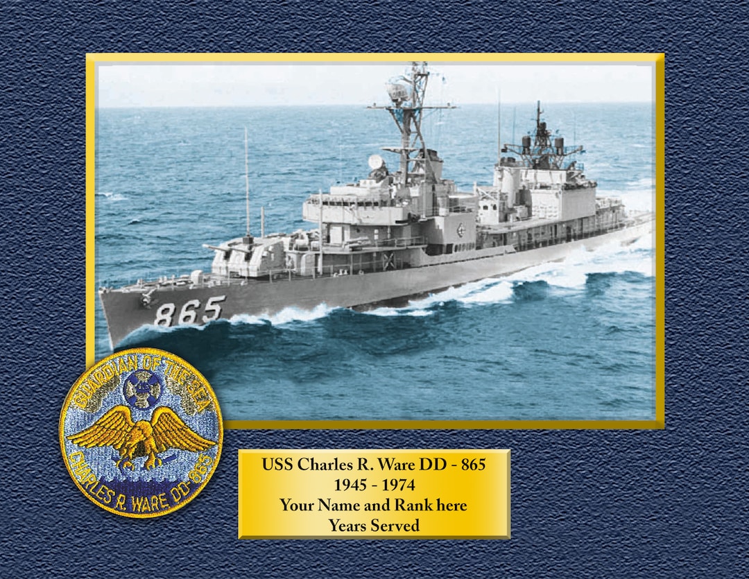 USS Charles R. Ware DD-865 Custom Personalized 8.5 X 11 Print of US ...
