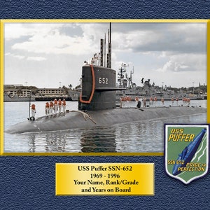 USS Puffer SSN-652 Custom Personalized 8.5 X 11 Print of US Navy Ships ...