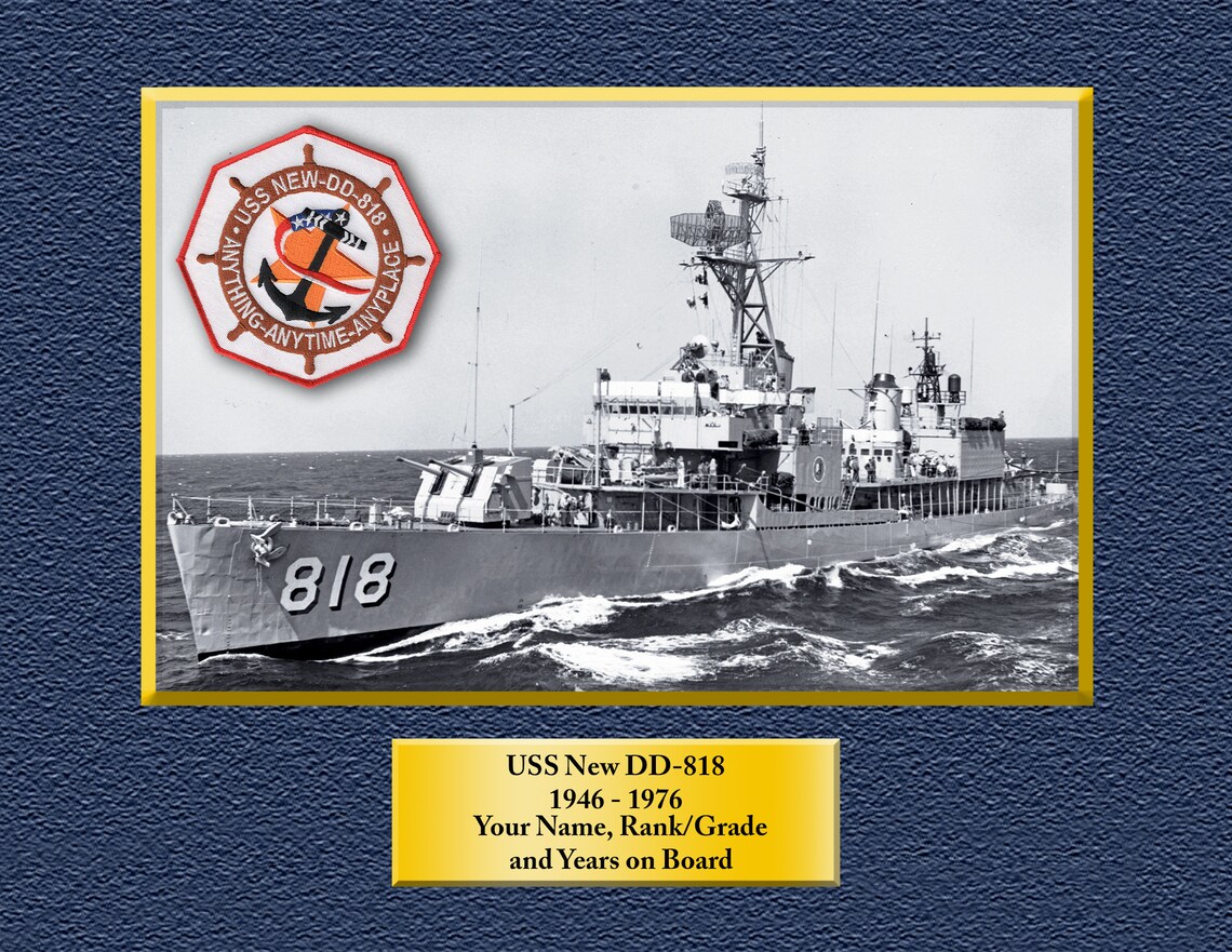 USS New DD-818 Custom Personalized 8.5 X 11 Print of US Navy Ships ...