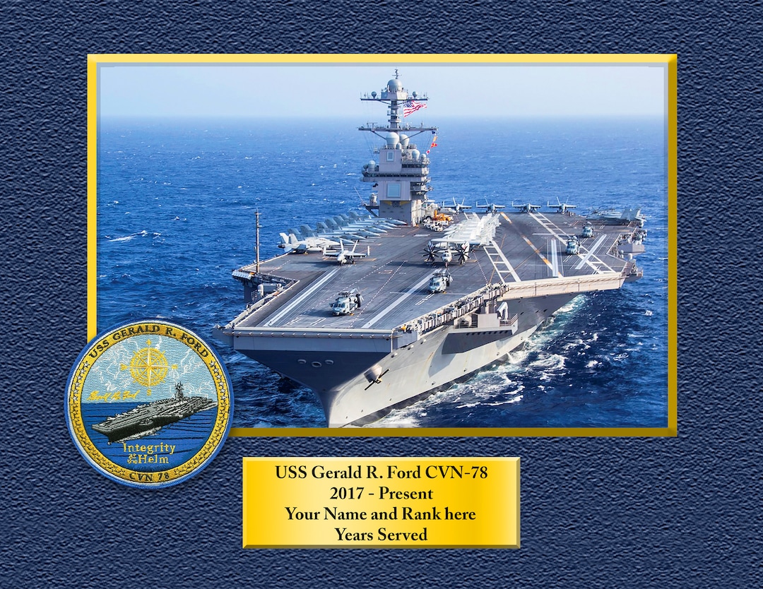 USS Gerald R. Ford CVN-78 Custom Personalized 8.5X11, 11X14 Or16 X 20 ...