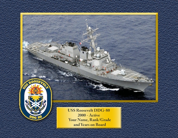 USS Roosevelt DDG 80 Custom Personalized 8.5 X 11 Print of US | Etsy