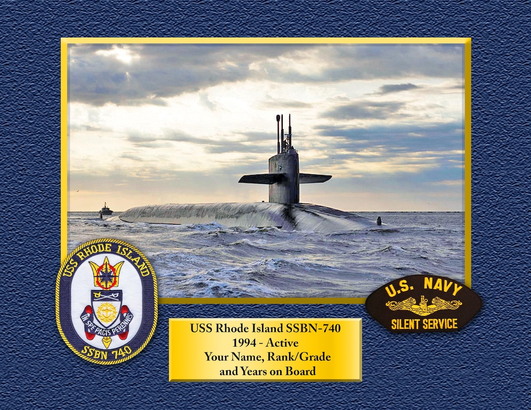 USS Rhode Island SSBN-740 Custom Personalized 8.5 X 11 Print of US Navy ...