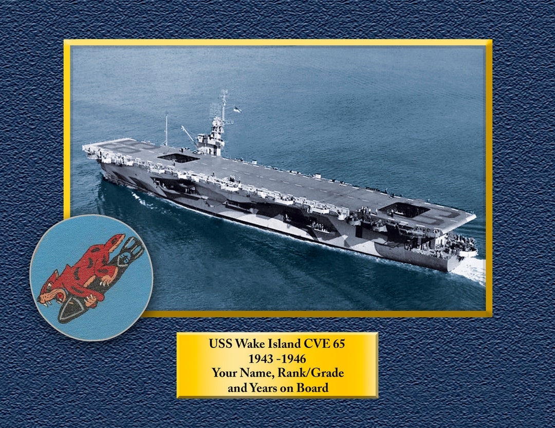 USS Wake Island CVE65 Custom Personalized 8.5 X 11 Print of US Navy ...