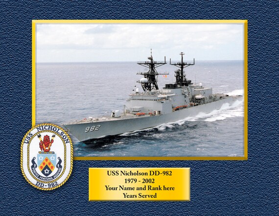 USS NICHOLSON DD982 Custom Personalized 8.5 X 11 Print of US | Etsy