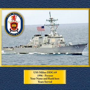 USS Hoel DDG-13 Custom Personalized 8.5 X 11 Print of US Navy Ships ...