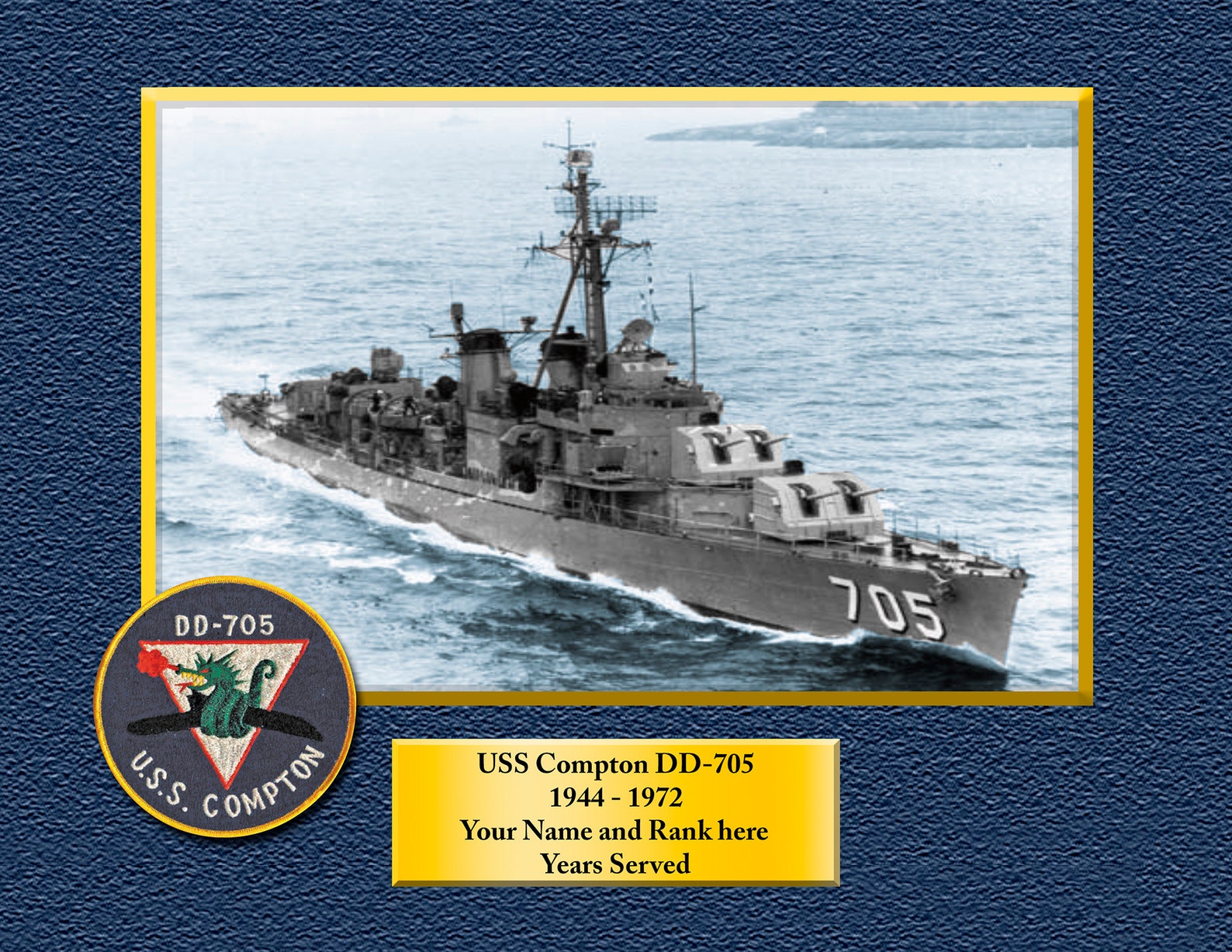 USS Lang FF-1060 Custom Personalized 8.5 X 11 Print of US Navy | Etsy