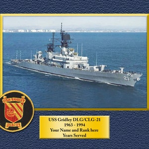 USS Joseph Strauss DDG-16 Custom Personalized 8.5 X 11 Print of US Navy ...