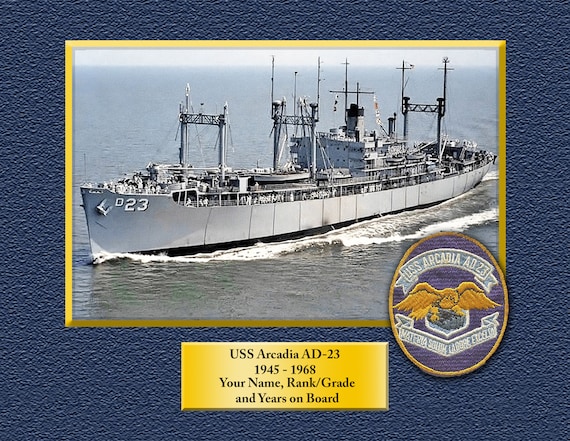 USS Arcadia AD-23 Custom Personalized 8.5 X 11 Print of US - Etsy