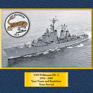 USS Robert H. Mccard DD-822 Custom Personalized 8.5 X 11 Print of US ...