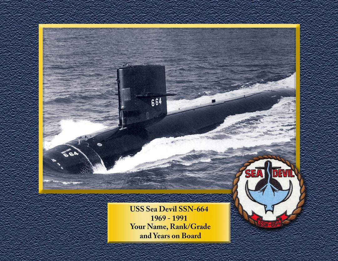 USS Sea Devil SSN-664 Custom Personalized 8.5 X 11 Print of US Navy ...