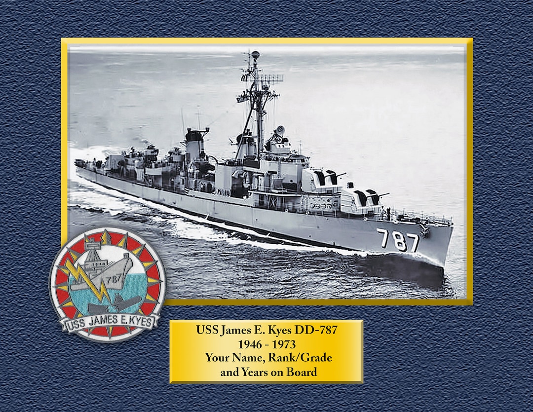 USS James E. Kyes DD-787 Pre-fram Custom Personalized 8.5 X 11 Print of ...